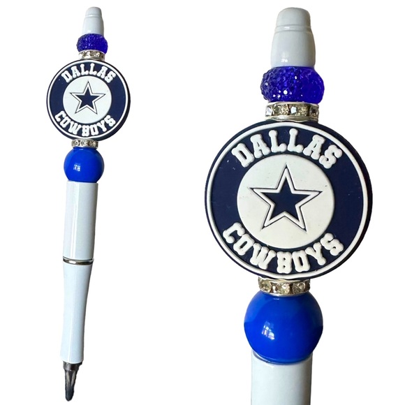 Office | Dallas Cowboys Nfl Football Beaded Focal Silicone Rhinestone ...